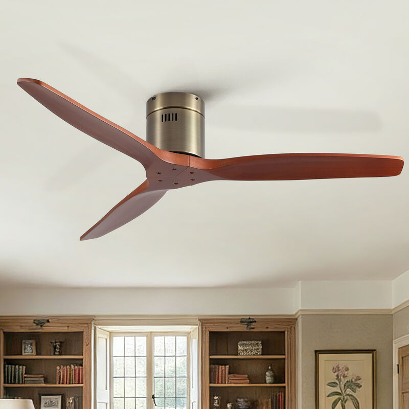 ELEMENT ACE 52 Inch Low Profile Flush Mount Ceiling Fan Reversible DC ...